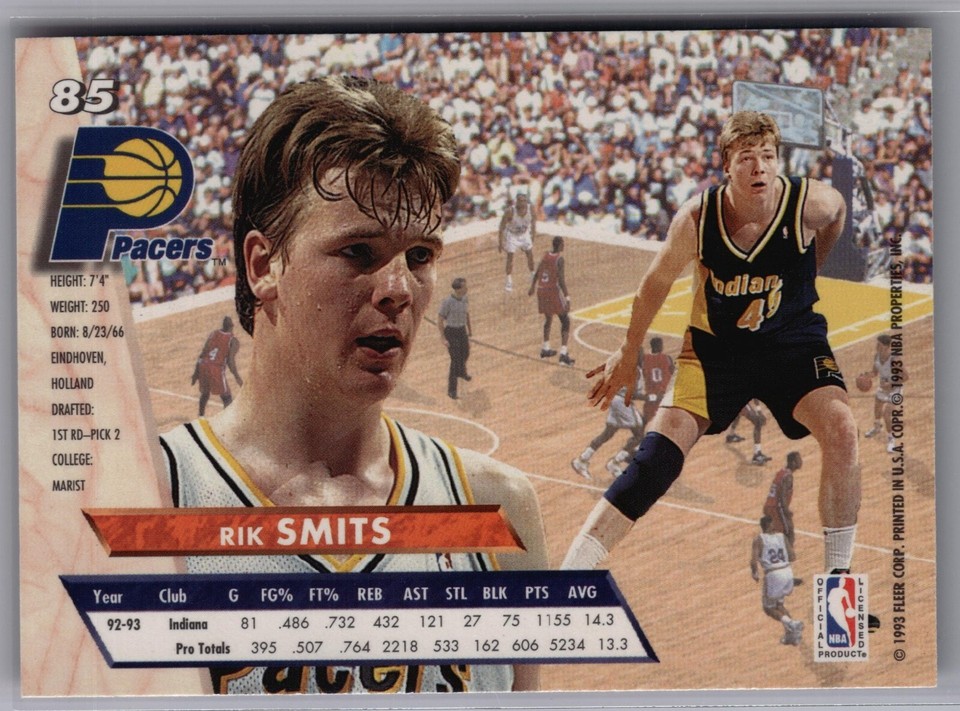 1993-94 Ultra Indiana Pacers Basketball Card #85 Rik Smits | eBay