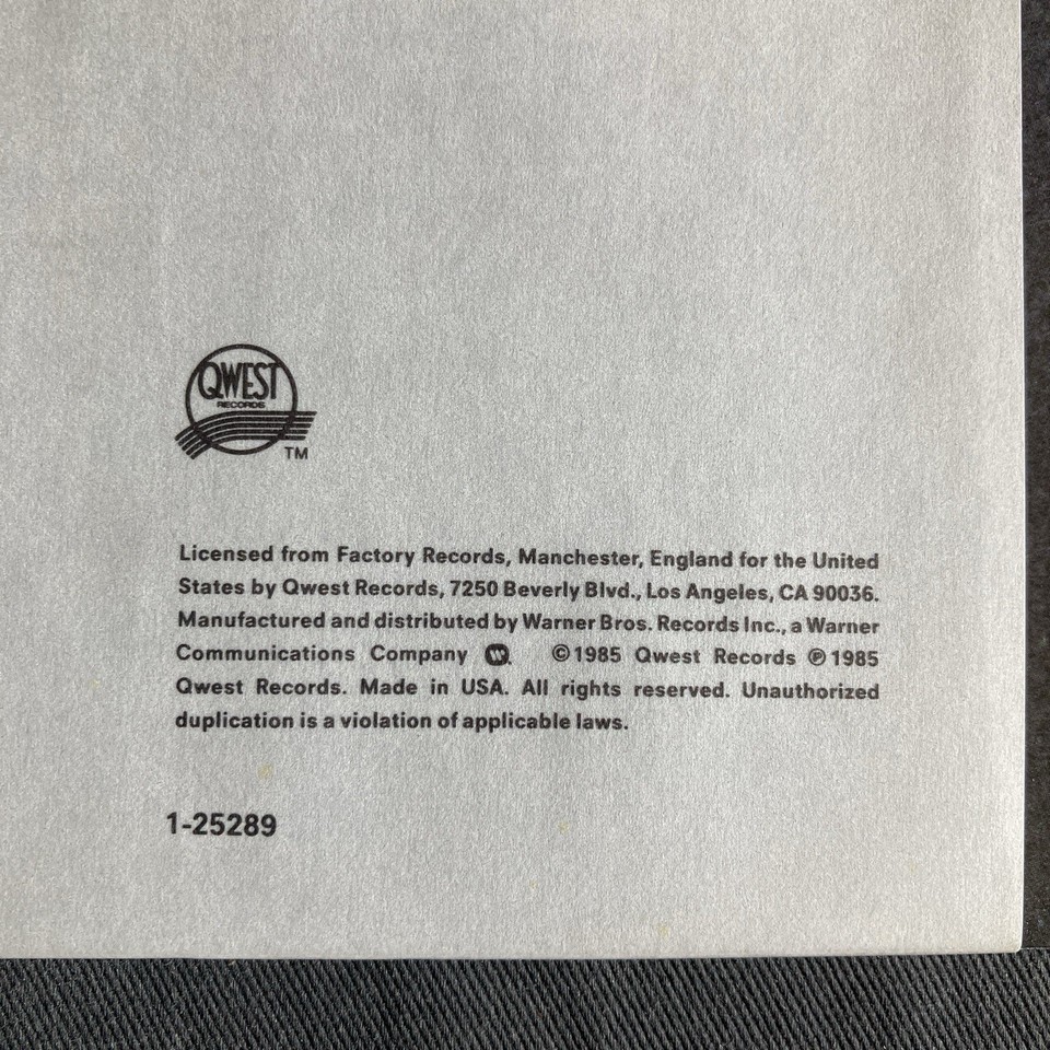 New Order LOW LIFE Vinyl w/OBI 1985 Qwest Records 1-25289 | eBay