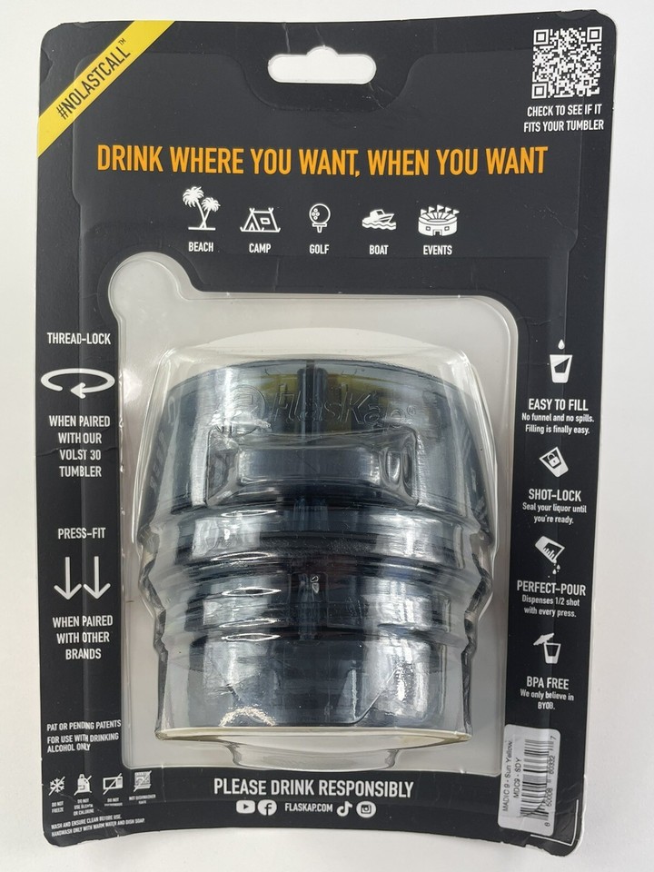 FlasKap Madic 9 Kap Tumbler Lid For Insulated Tumblers 30 oz Yellow ...