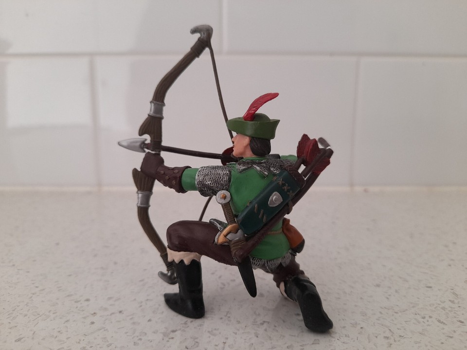 Vintage PAPO ROBIN HOOD ARCHER WITH BOW MEDIEVAL 2006 Schleich OOP Rare ...