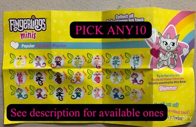 Fingerlings Series 2 Minis Bundle PICK ANY 10 New Complete Sloth Dragon ...