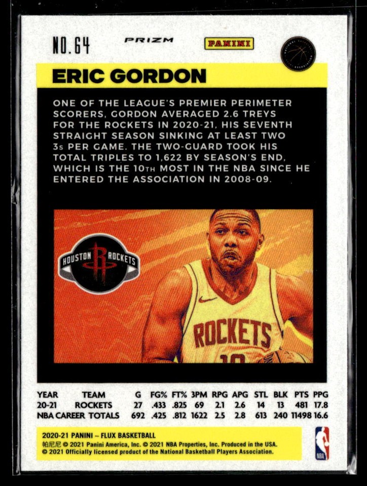 Eric Gordon - 2020-21 Panini Flux Silver #64 Houston Rockets | eBay