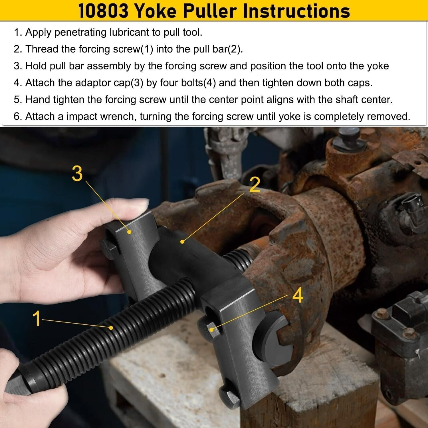 For Commercial Trucks /Semi Truck Heavy Duty Yoke Puller Removal Tool ...