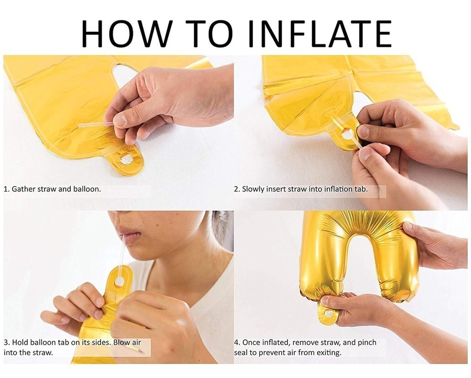 40" Giant Foil Number Balloons Self Inflating Birthday Age Party ...