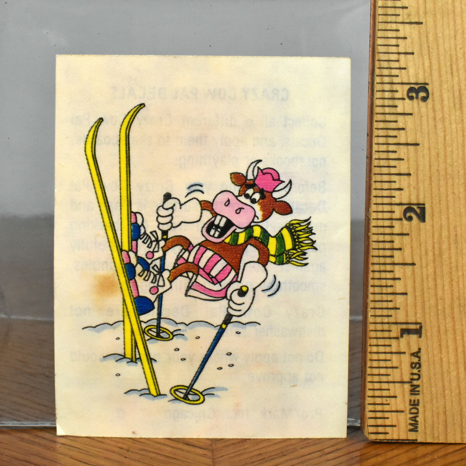 Vintage General Mills Crazy Cow Pal Decal Skier Cereal Premium Sticker ...
