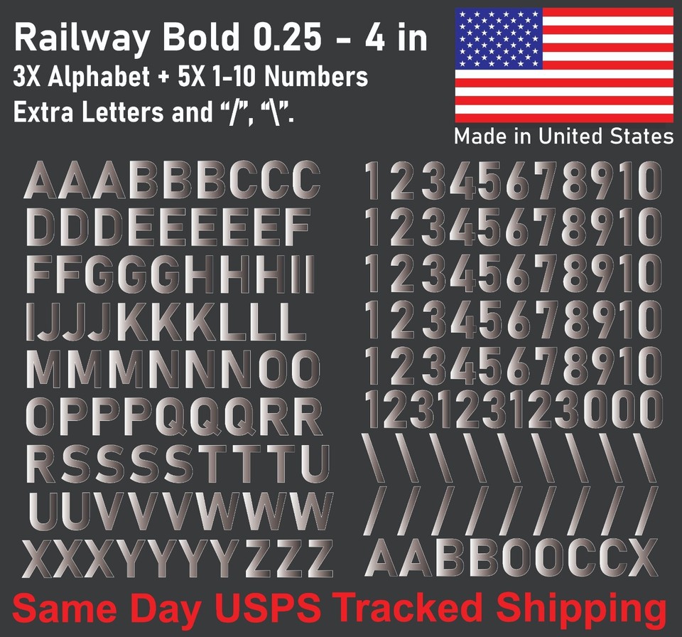 3X Alphabet & 0-10 Vinyl Decal Numbers - Mailbox, Wall, Address, Locker ...