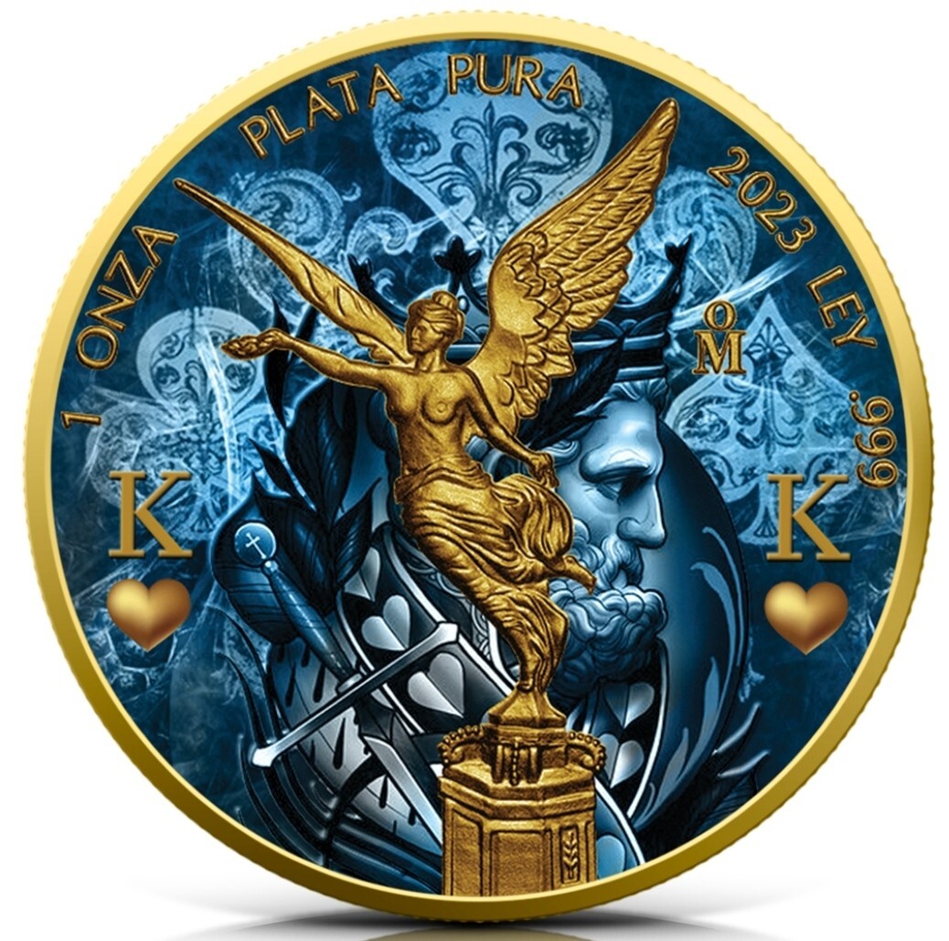 2023 1 Oz Silver MEXICAN THE KING LIBERTAD Gilded Colored Coin. | eBay