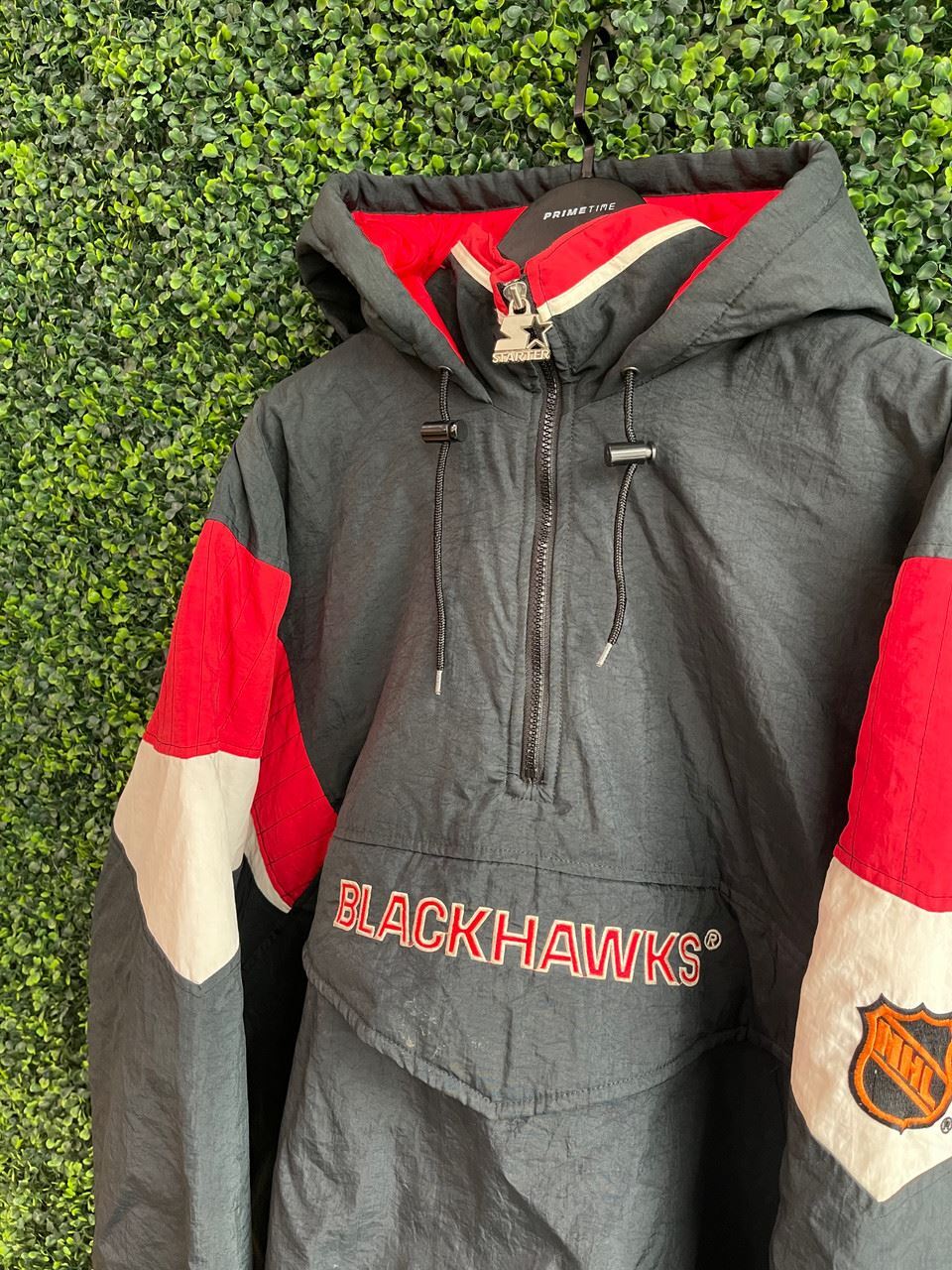 Vintage Chicago Blackhawks Starter Puffer Parka Sz XL Coat Hockey NHL ...