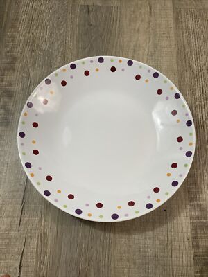 Pampered Chef LARGE ROUND SERVING BOWL Simple Additions Dots 13.5" | eBay