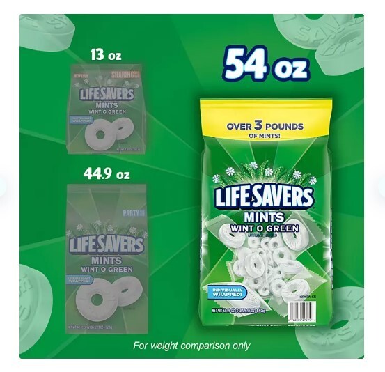 Life Savers Wint-O-Green Breath Mints Bulk Hard Candy, Party Size (53. ...