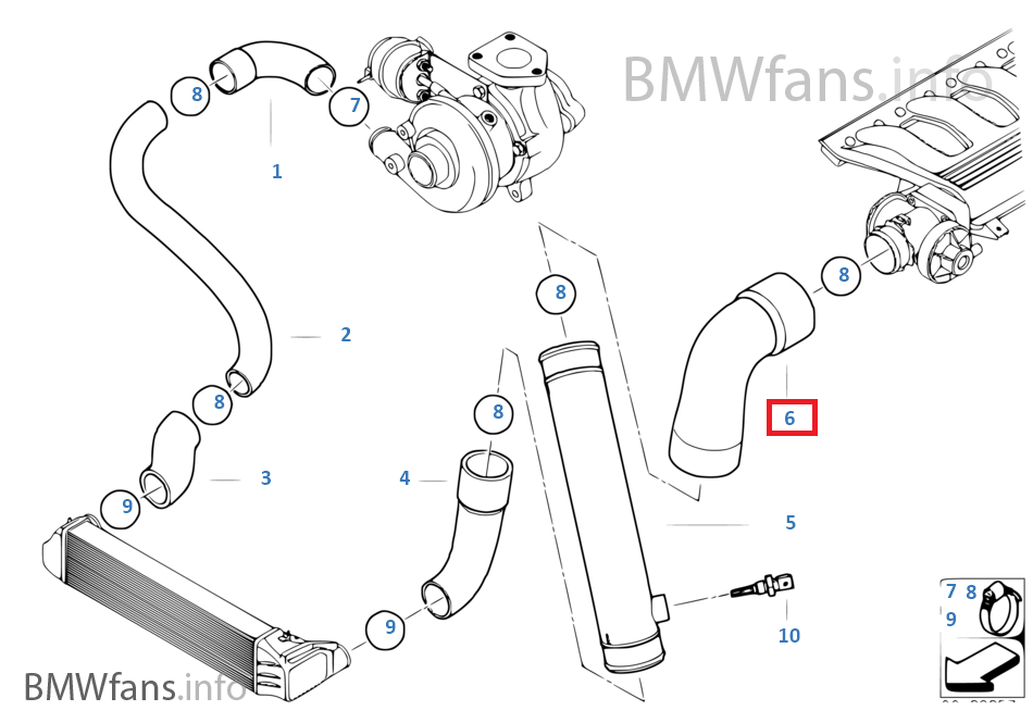 New BMW E46 E39 530d M57 E38 730d X5 E53 Charger Intake Hose ...