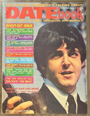 DATEBOOK MAGAZINE SEPT 1966 VOL 5 NO 8 PAUL McCARTNEY COVER FINE COND ...