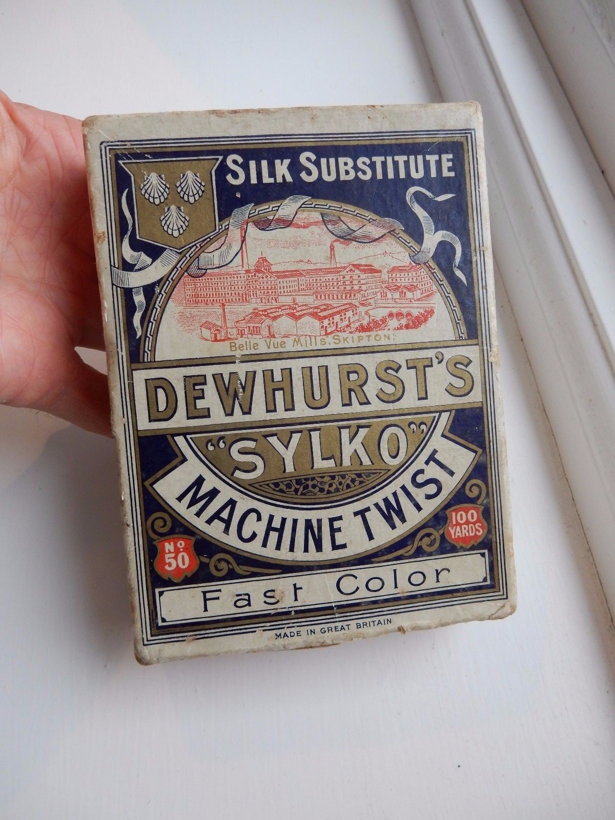BELLE VUE MILLS SKIPTON vintage box and contents 10x 14x4 cm BD23 1FJ ...