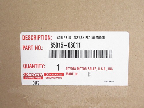 Genuine OEM Toyota 85015-08011 Passenger Right Power Sliding Door Cable ...