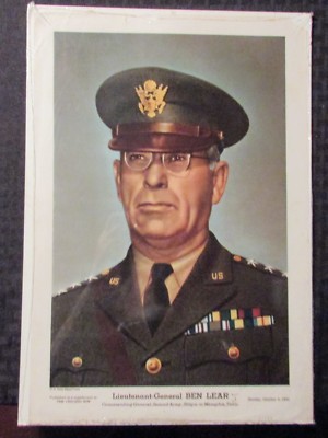 1942 Armée Général Ben Lear 25.4x38.1cm Revue Portrait VG /FN 5.0 Monde ...