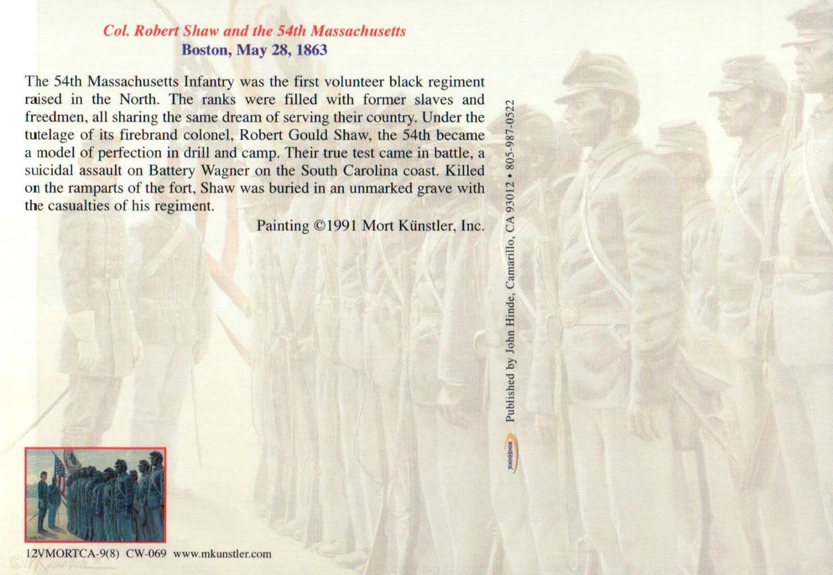 African Americans In The Civil War 54th Regiment