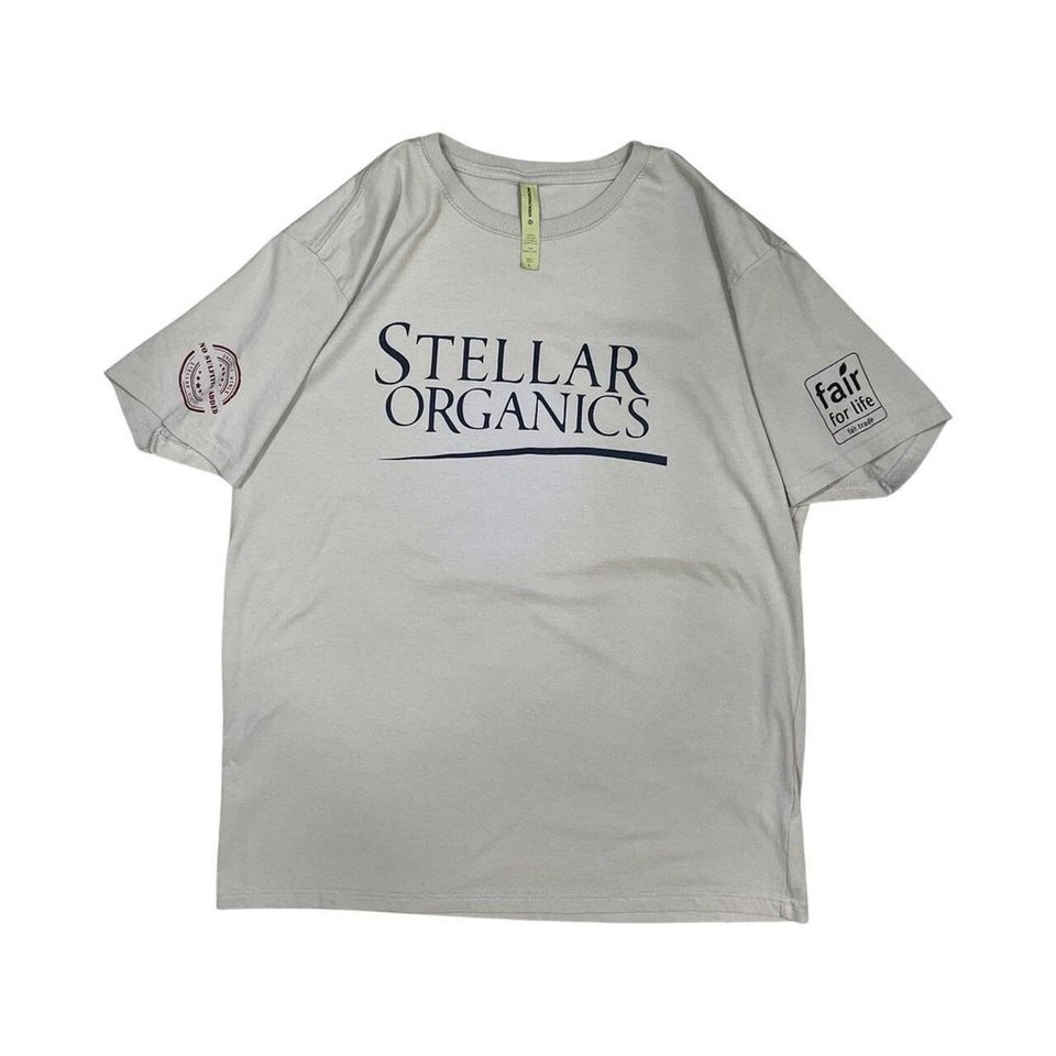 Stellar Organics USDA ORGANIC Graphic Logo T-shirt. Sz LG Vegan Stoner ...