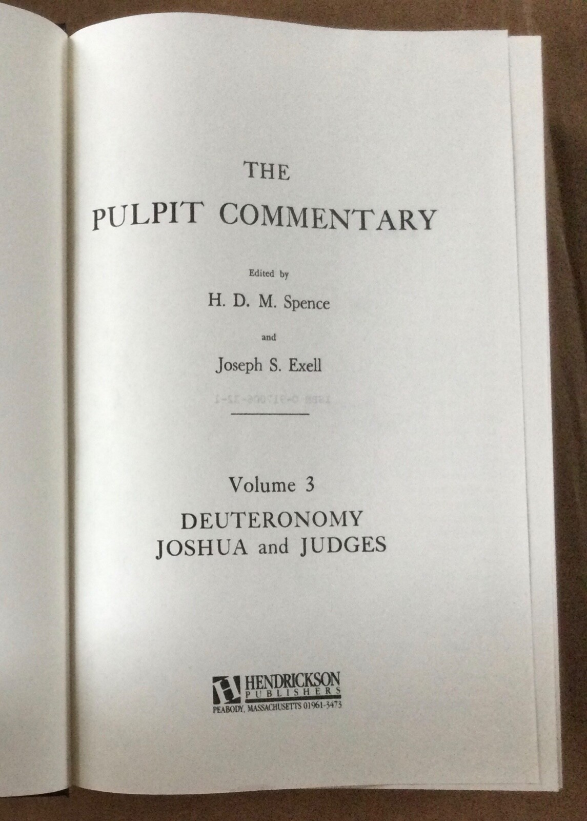 The Pulpit Commentary Vol. 3 III / Deuteronomy Joshua / Hendrickson ...
