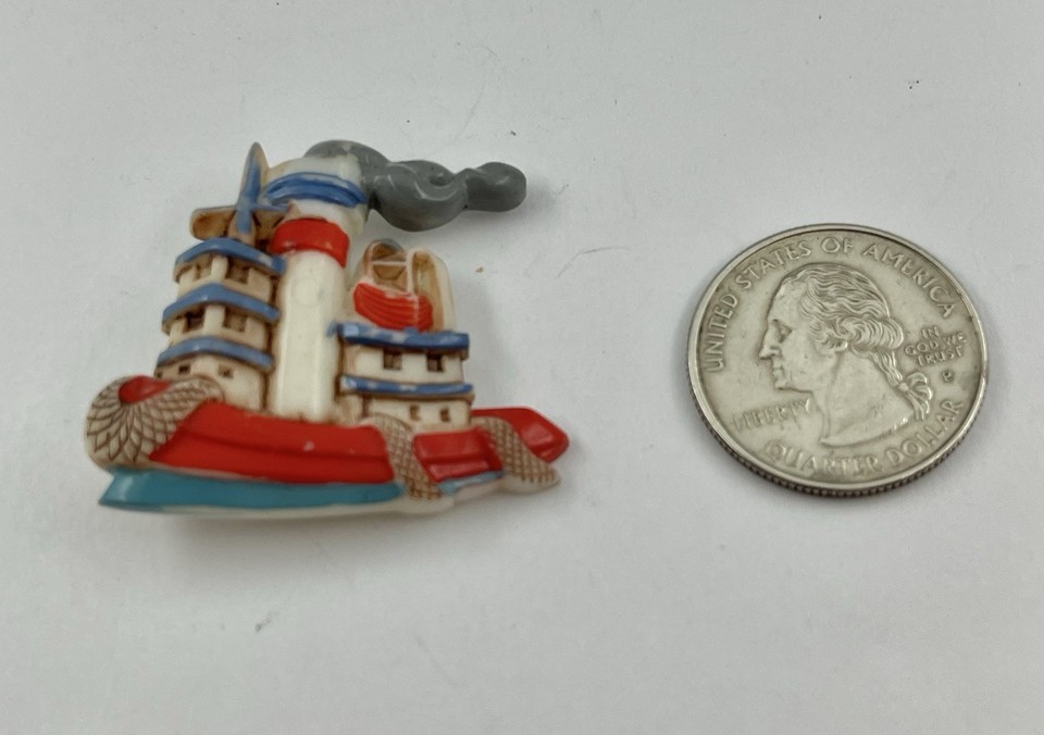Vintage Mid Century Colorful Lucite Tug Boat with Smoke Billowing Out ...
