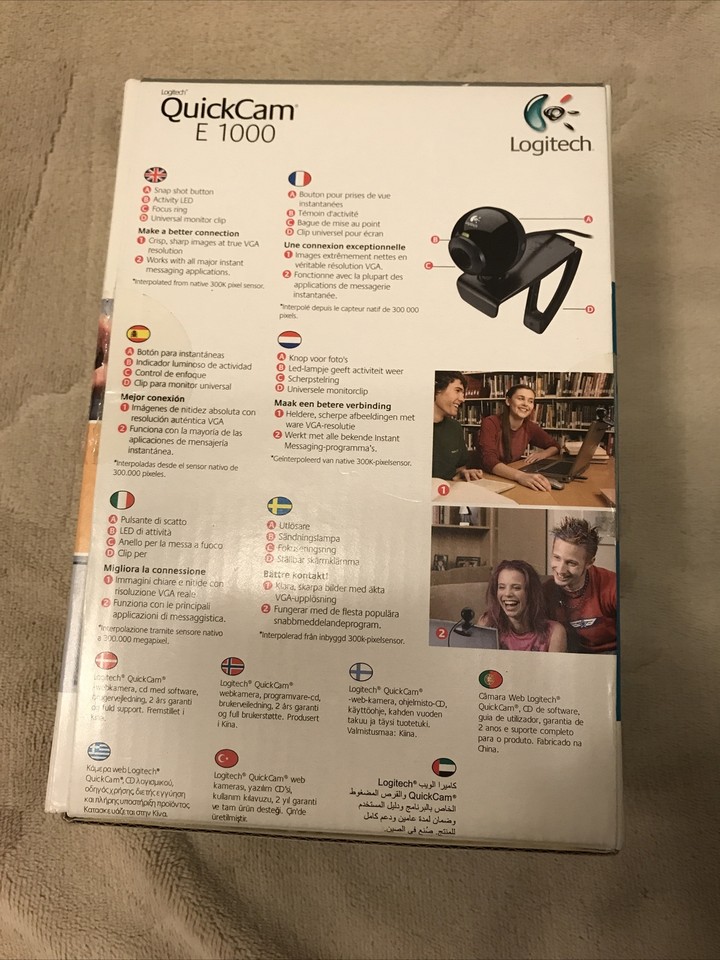 Logitech Quick Cam E 1000 Camera Web Cam VGA Video Calls New Win XP to ...