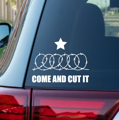 Come And Cut It Texas Razor Wire Fence Border Crisis Vinyl Decal ...