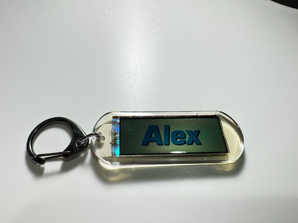 A, B, C Acrylic Blinking Solar Powered Key Chain 4.25” Long w/Snap Ring ...