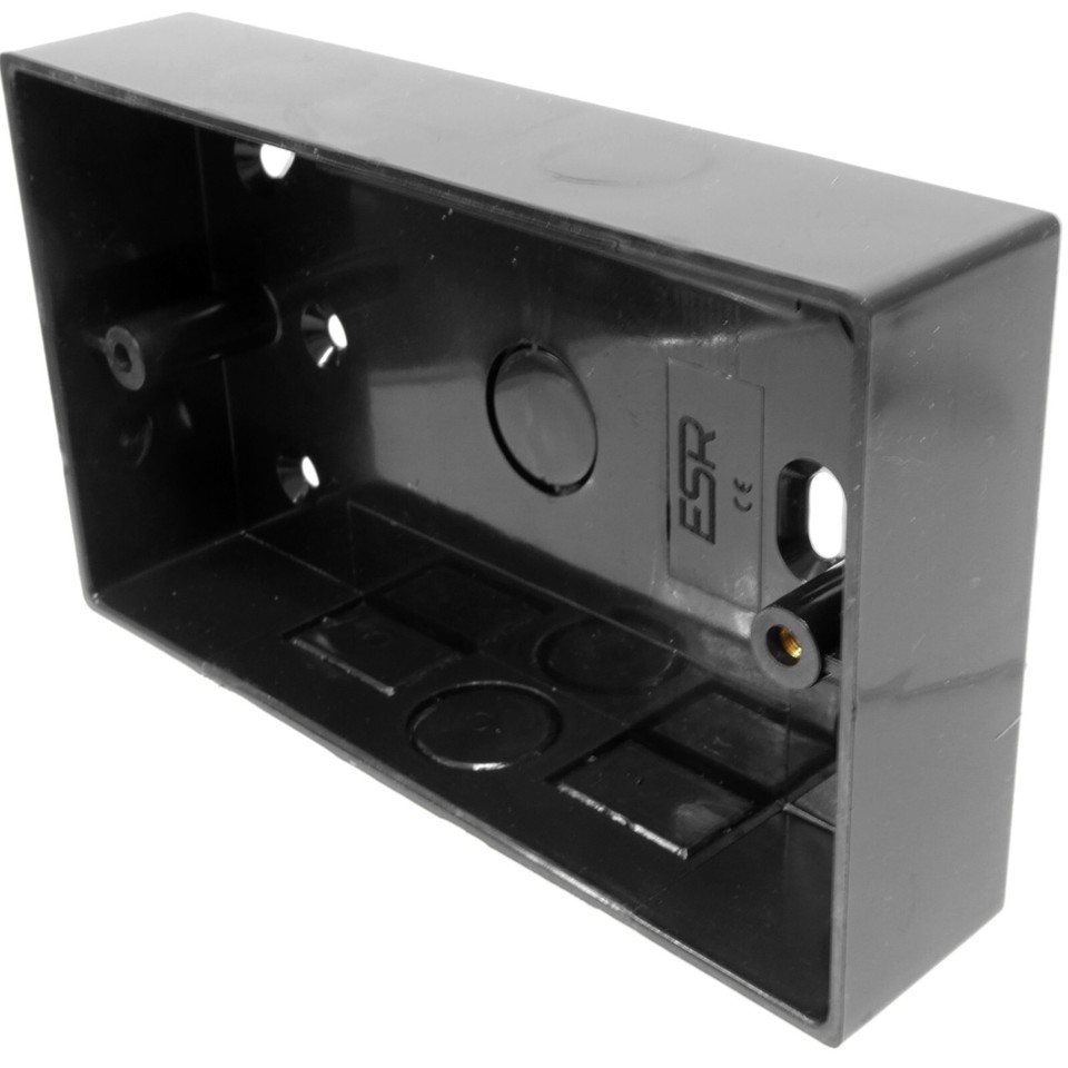 Black Back Box Surface Mount Single or Double 1G 2G with Conduit and ...