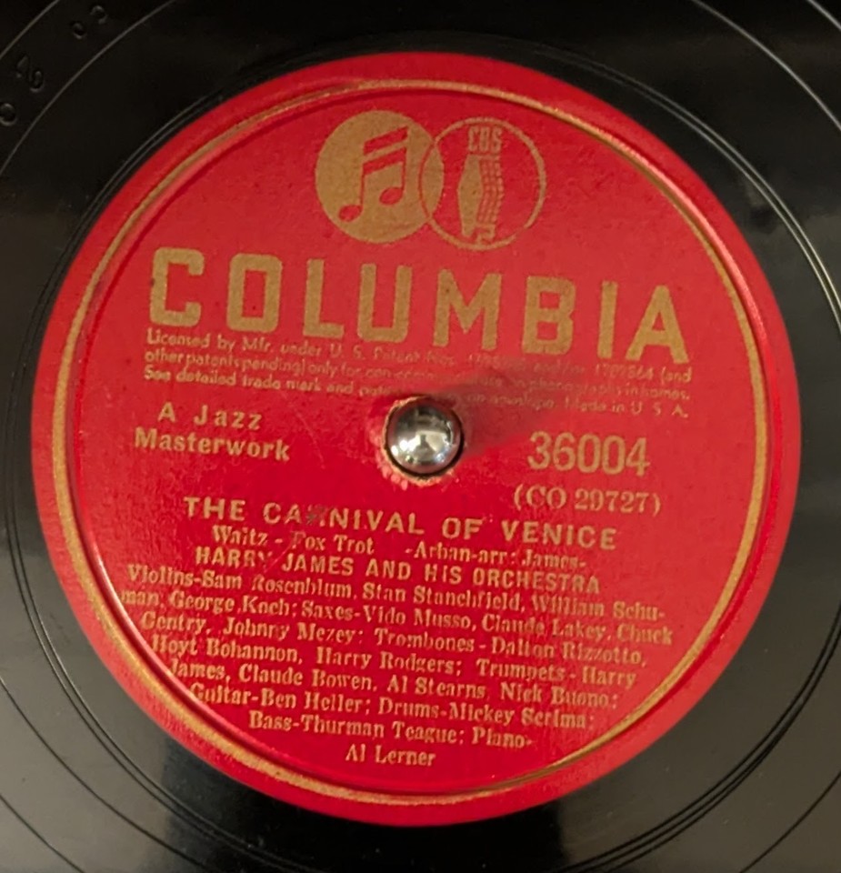 Harry James 78 rpm Columbia 36004 Flight Of The Bumble Bee / Carnival ...