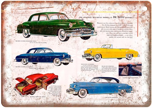 1951 Vintage DeSoto Auto Advertisement Retro Look Reproduction Metal ...