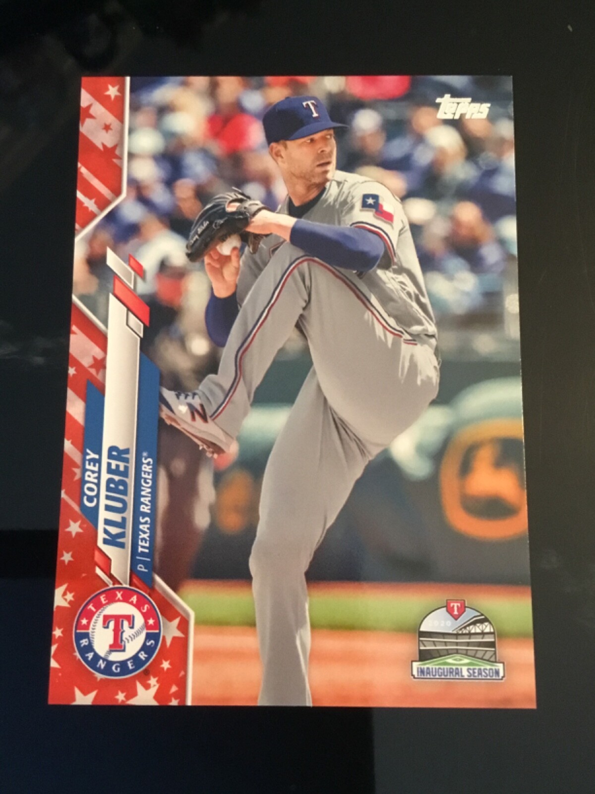 COREY KLUBER 2020 Topps Series 2 Independence Day SP #’D 49/76 RANGERS ...