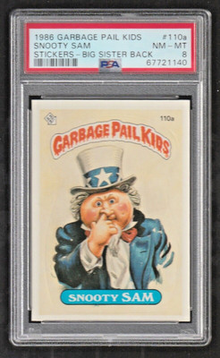1986 Garbage Pail Kids Series 3 #110a Snooty Sam - Big Sister Back PSA ...