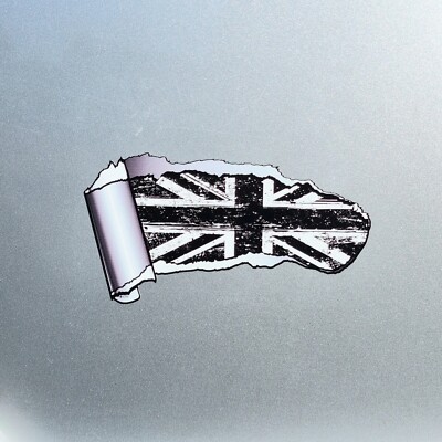 B&W UK British Flag Ripped Metal Slash Vinyl Sticker Decal For Car ...