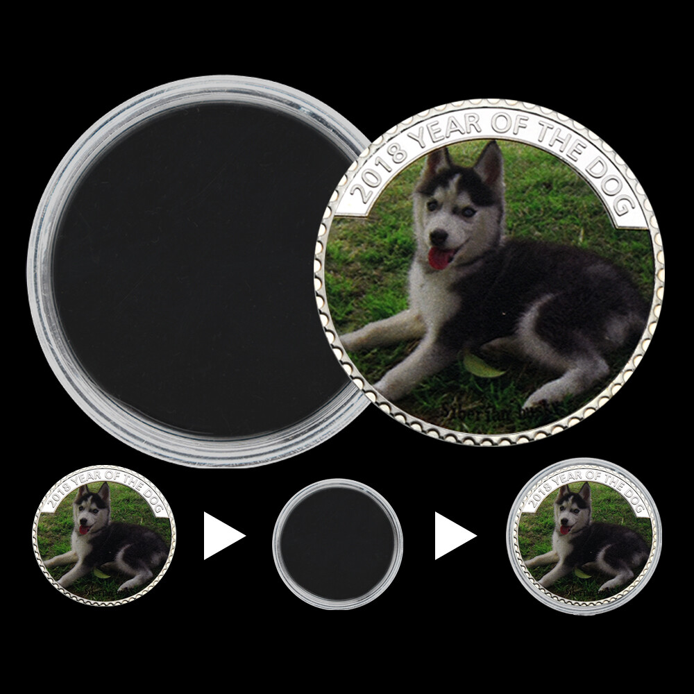 Siberian Husky Dog Silver Coin Elizabeth II Australia One Dollar Kids ...