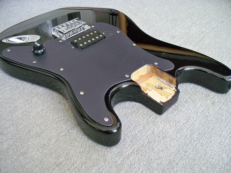 Loaded HT Stratocaster Style Body Black Hardtail Strat Body | eBay