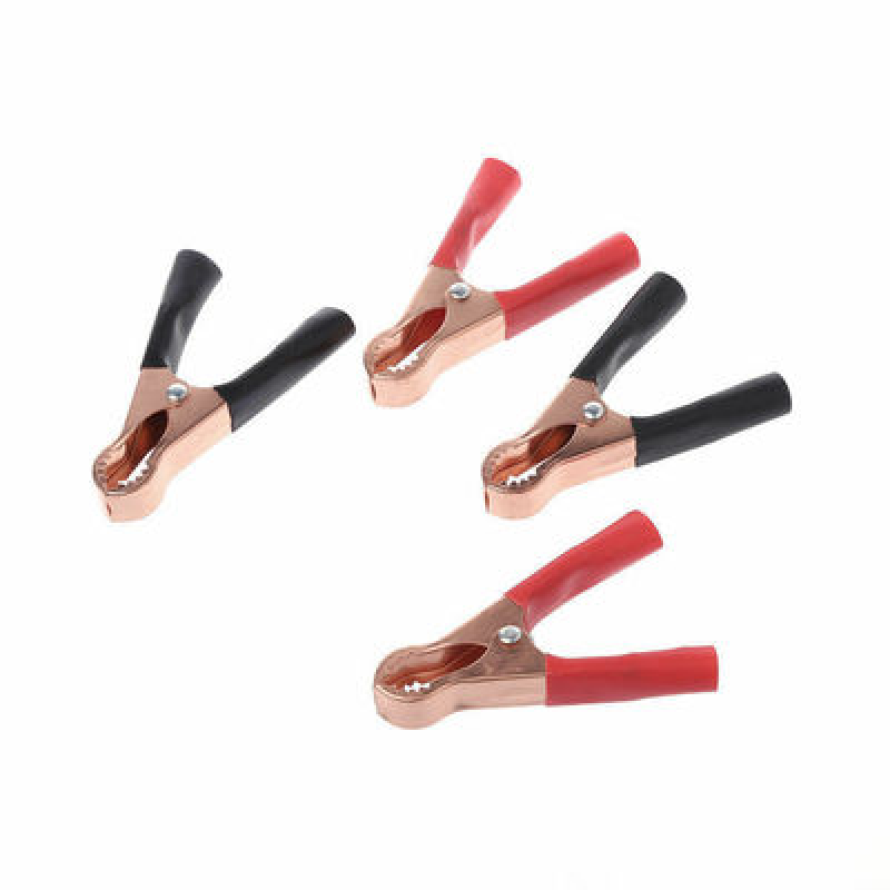 2/4x Crocodile Car Battery Clips HEAVY DUTY 50/200A Alligator Test ...