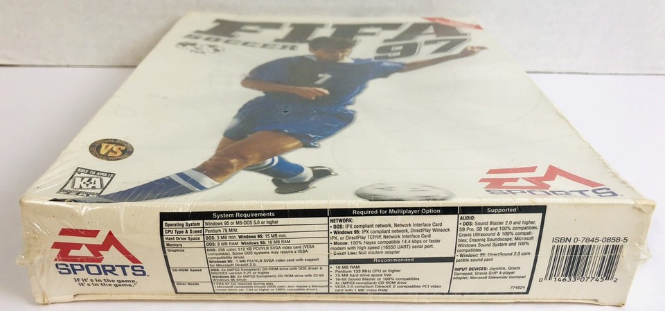 BRAND NEW & SEALED EA Sports FIFA Soccer 97 PC CD-ROM 1996 Electronic ...