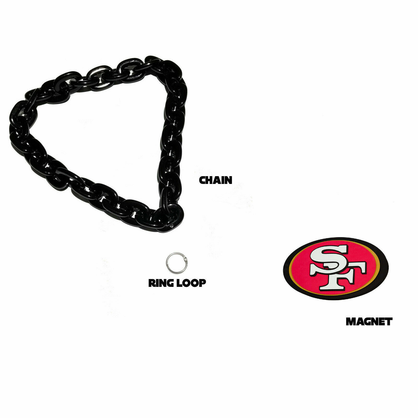 NFL San Francisco 49ers 3D Fan Chain Necklace Foam 2 in 1 | eBay