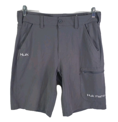 Huk Fishing Performance Cargo Gray Wicking Dry Fabric Stretch Mens Sz ...
