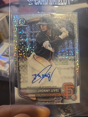 2025 1st Bowman Chrome Auto Jhonny Level Speckle /299 On Card Giants ...