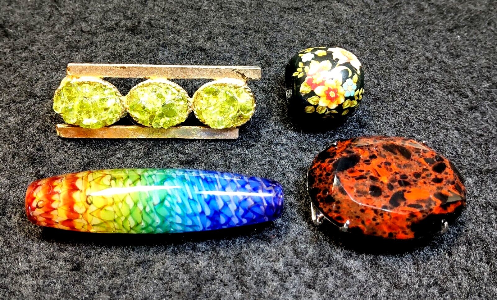 Vintage Japanese KIMONO Accessories OBIDOME 帯留め set of 4 Rare design ...