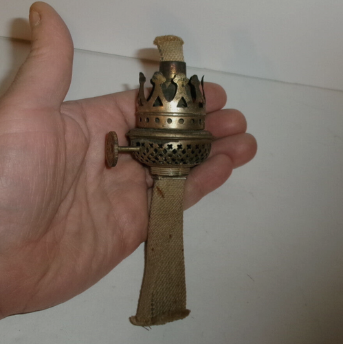 Vtg VICTOR P&A MFG CO Nickel Plated OIL LAMP BURNER 7/8" Threads 1-1/4 ...