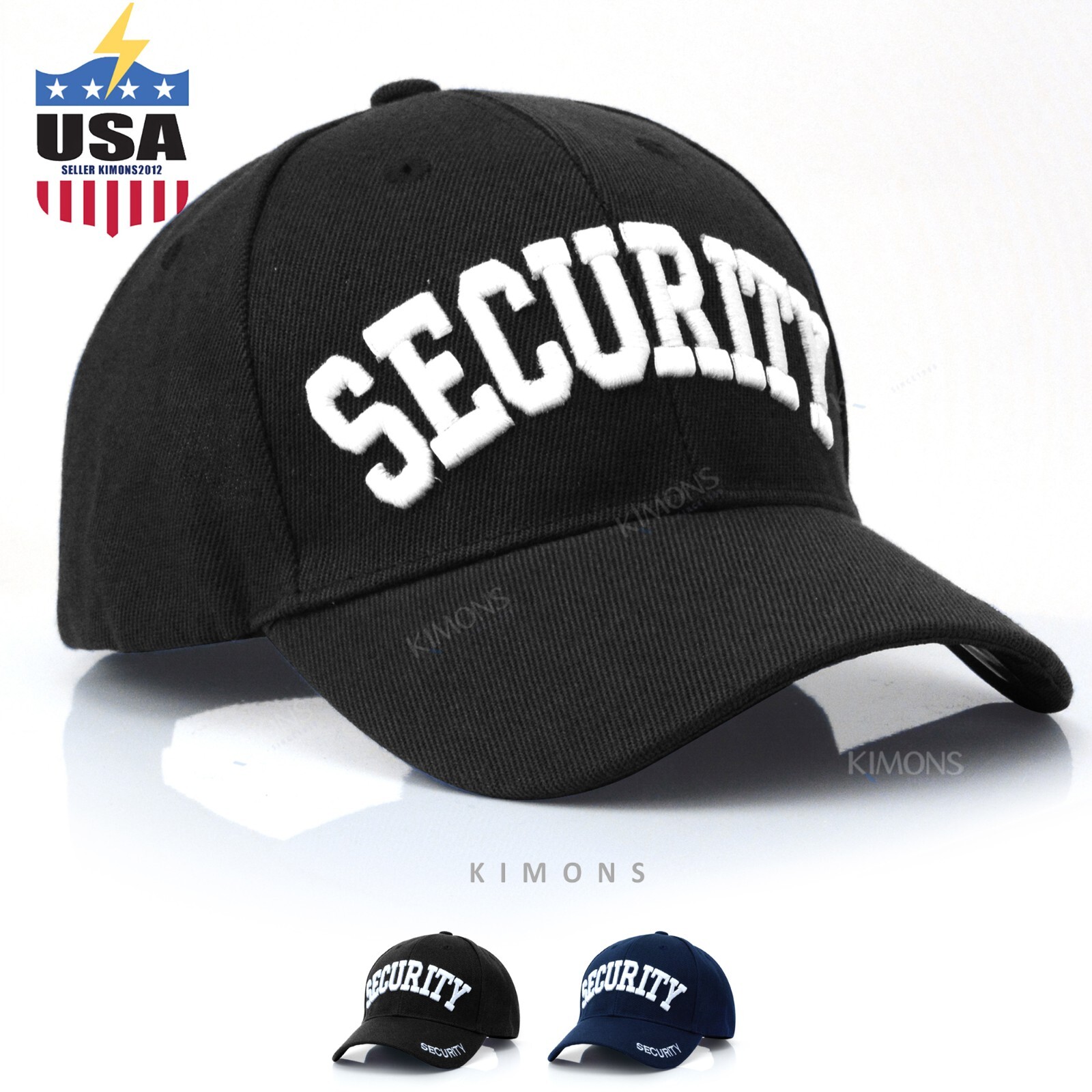 Security Baseball Cap Hat Officer Guard Adjustable Black Embroidered SC ...