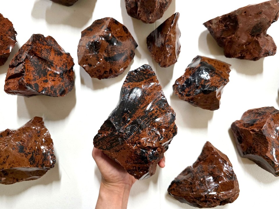 JUMBO Mahogany Obsidian Stones Big Chunk Rock Raw Piece Crystal Healing ...