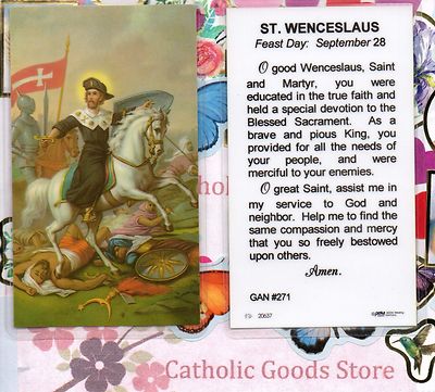 St. Saint Wenceslaus - Prayer - Laminated Holy Card | eBay