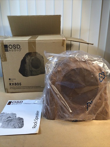 8" Rock Outdoor Speaker 200W Weather Resistant HiFi Sandstone Brown ...