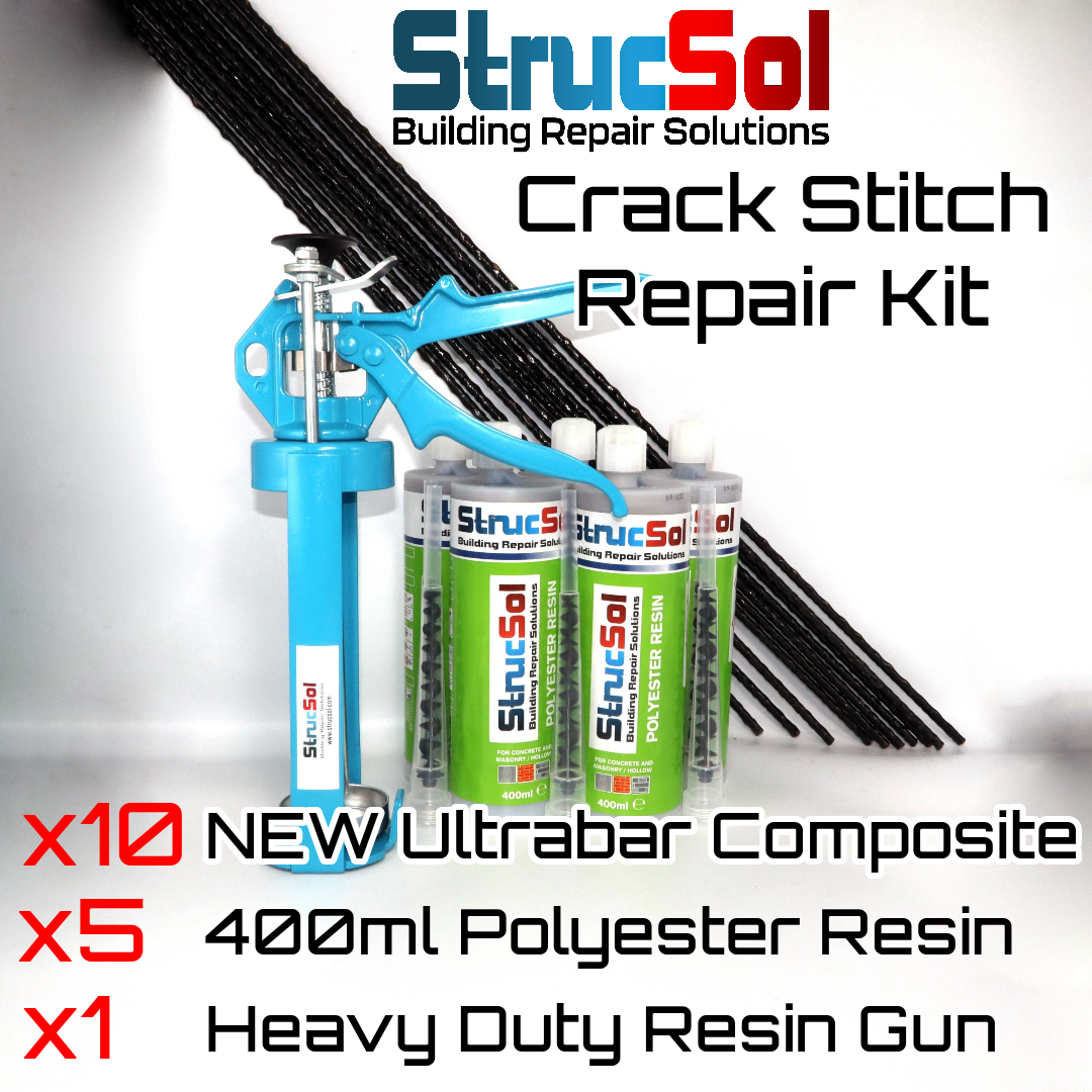 Strucsol (Heavy Duty) Ultrabar Composite® Crack Stitch Brick Repair Kit ...