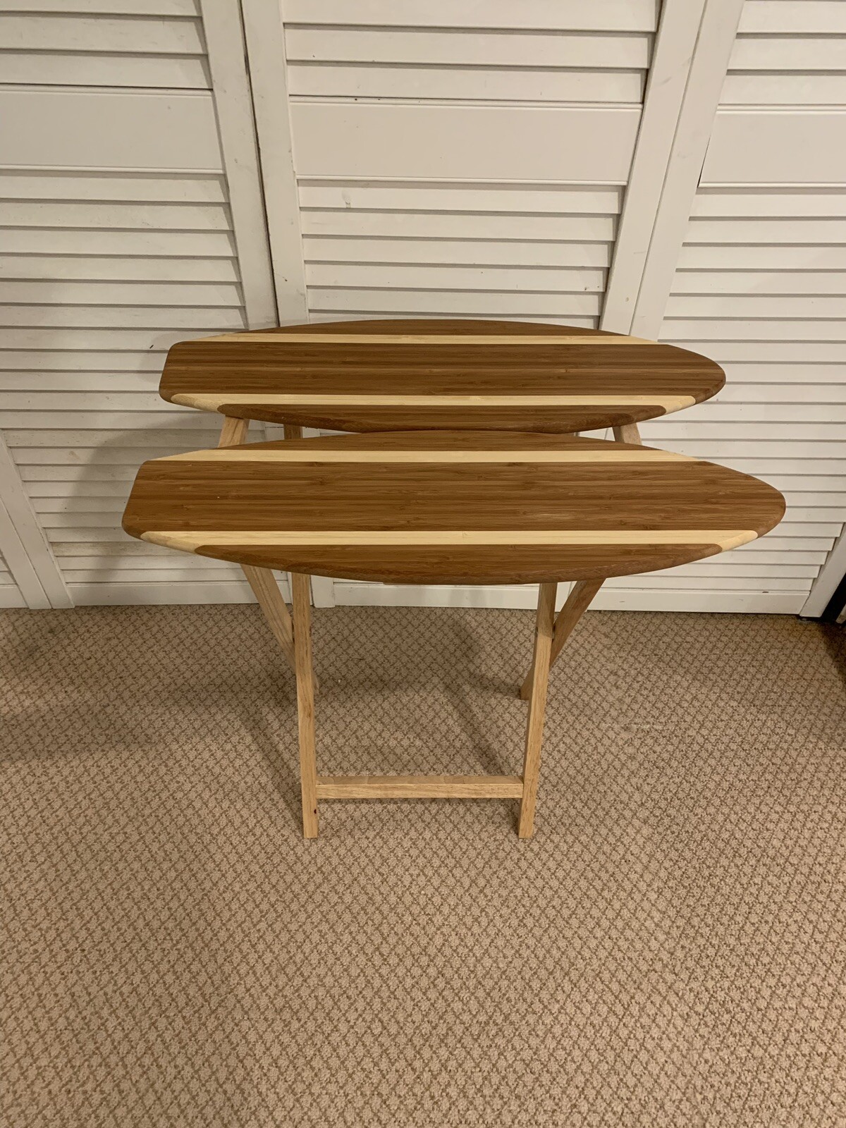 Wood Surf Surfboard Folding Snack Accent Table Decor Furniture | eBay