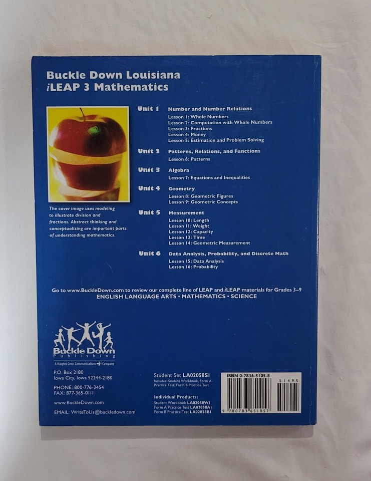 BUCKLE DOWN LOUISIANA iLEAP 3 MATHEMATICS WORKBOOK, Great for ...