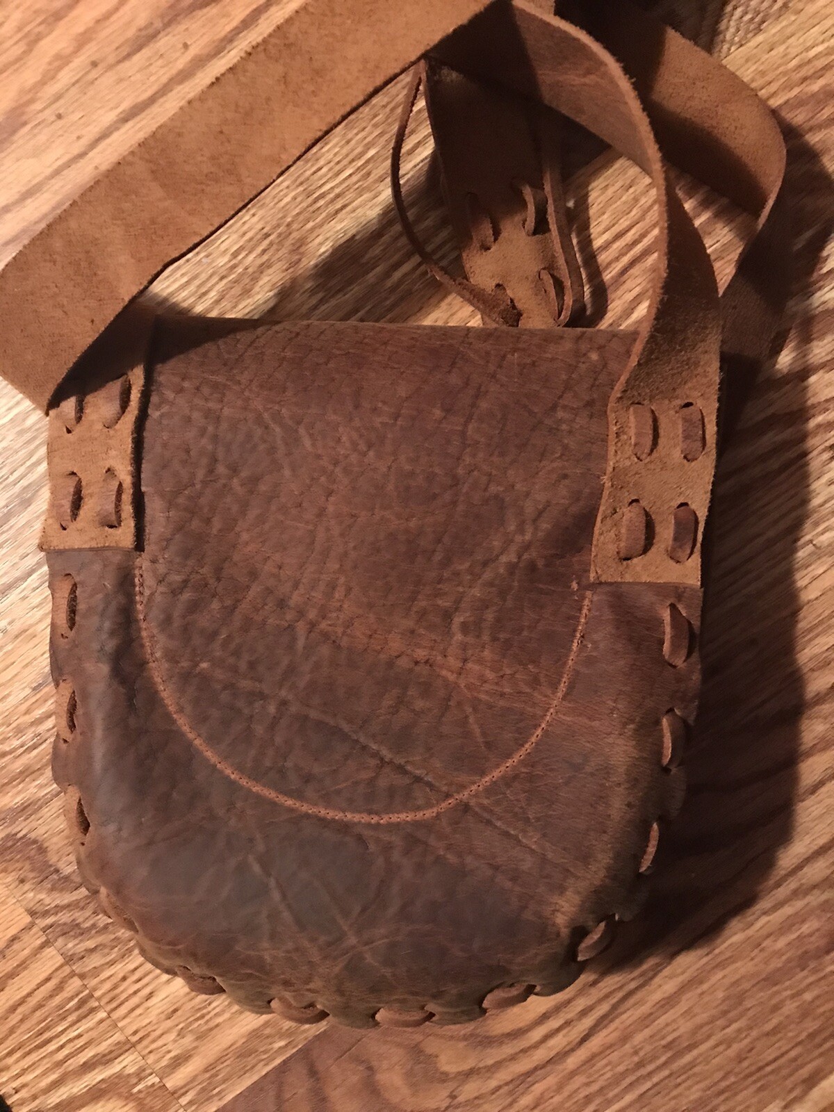 Handcrafted brown Leather Bag, muzzleloading hunting possible bag,black ...