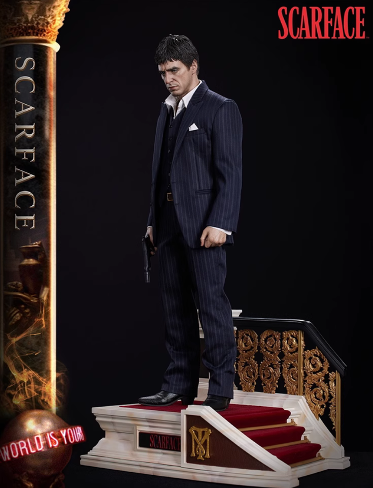 BLITZWAY 1/4 Scarface Tony Montana Al Pacino Figure Statue Rubber Hair ...